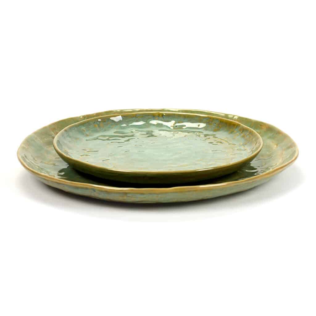 Set Of 2 Seagreen Ceramic Pure Plates 28cm | Margareta Concept Store