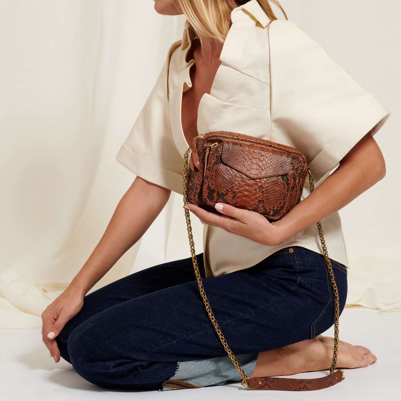 Charly Bag Moka Python | Margareta Concept Store