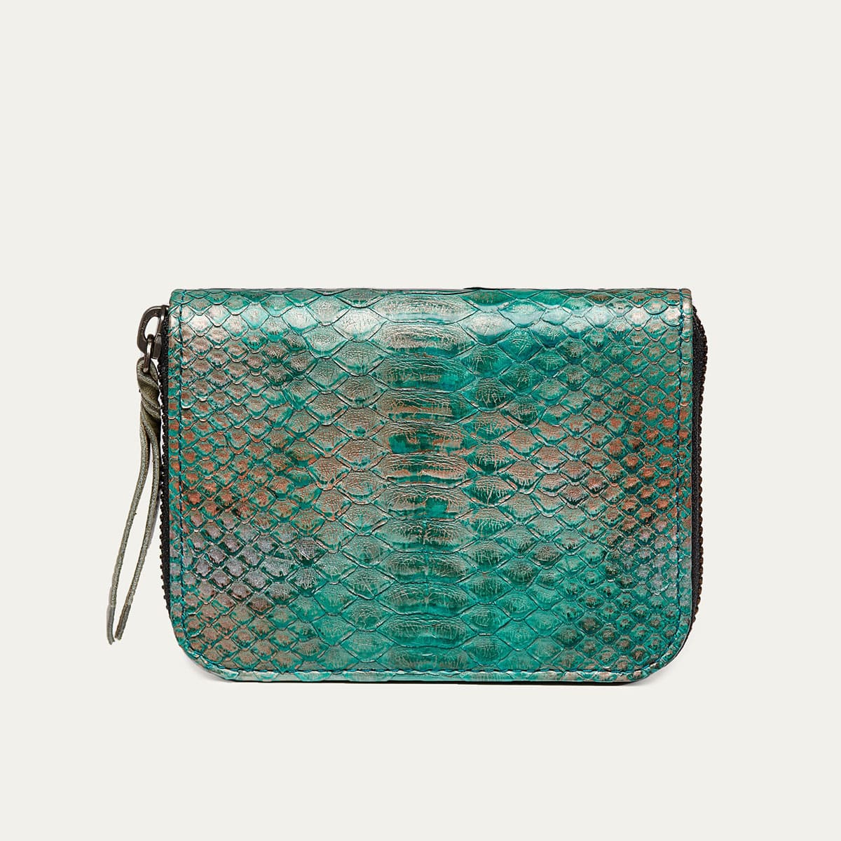 Aqua Copper Python Mini Bob Wallet | Margareta Concept Store
